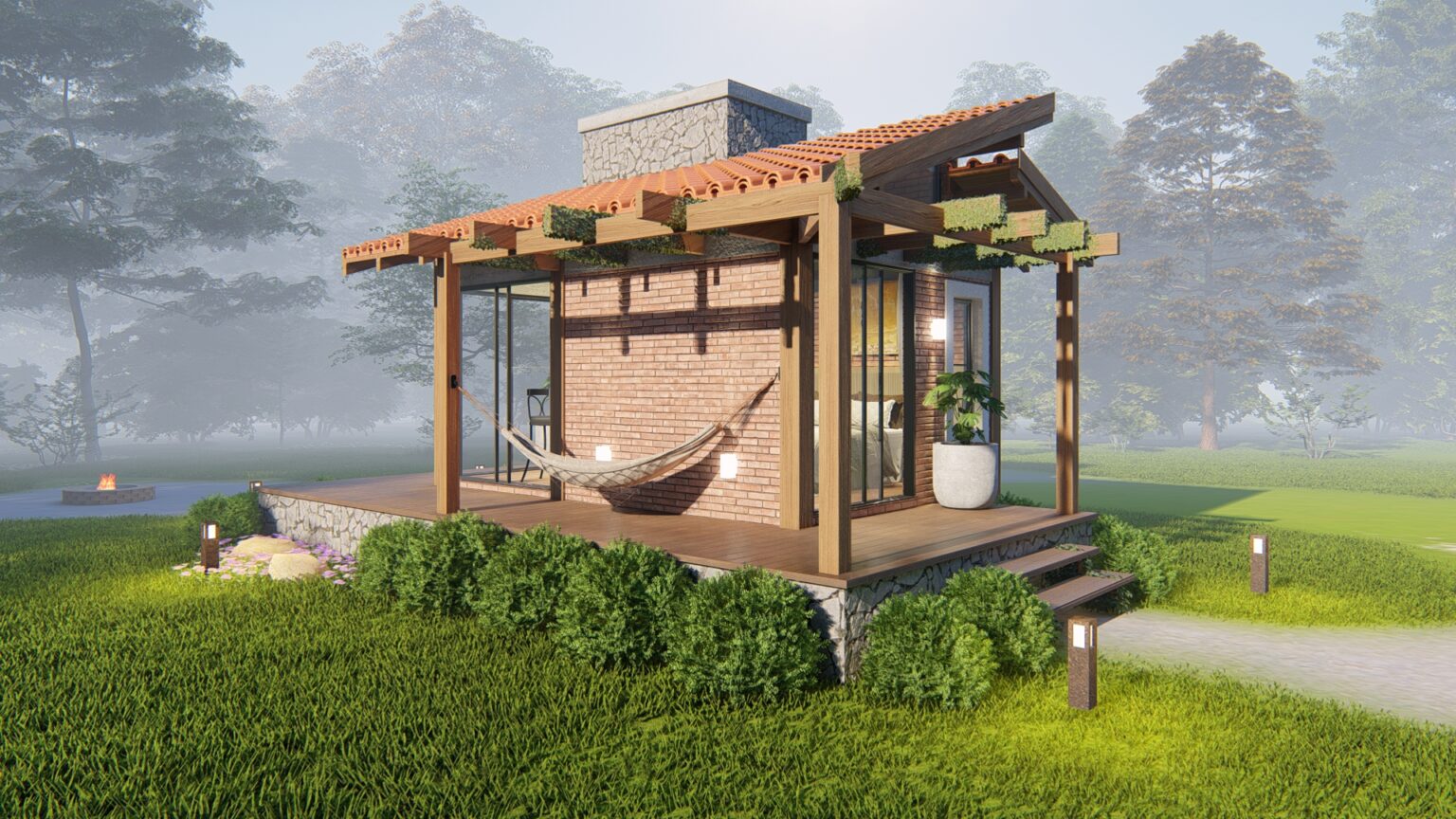 Projeto Tiny House Chalé Romã – Planta Pronta – Arquimobi – Arquitetura ...