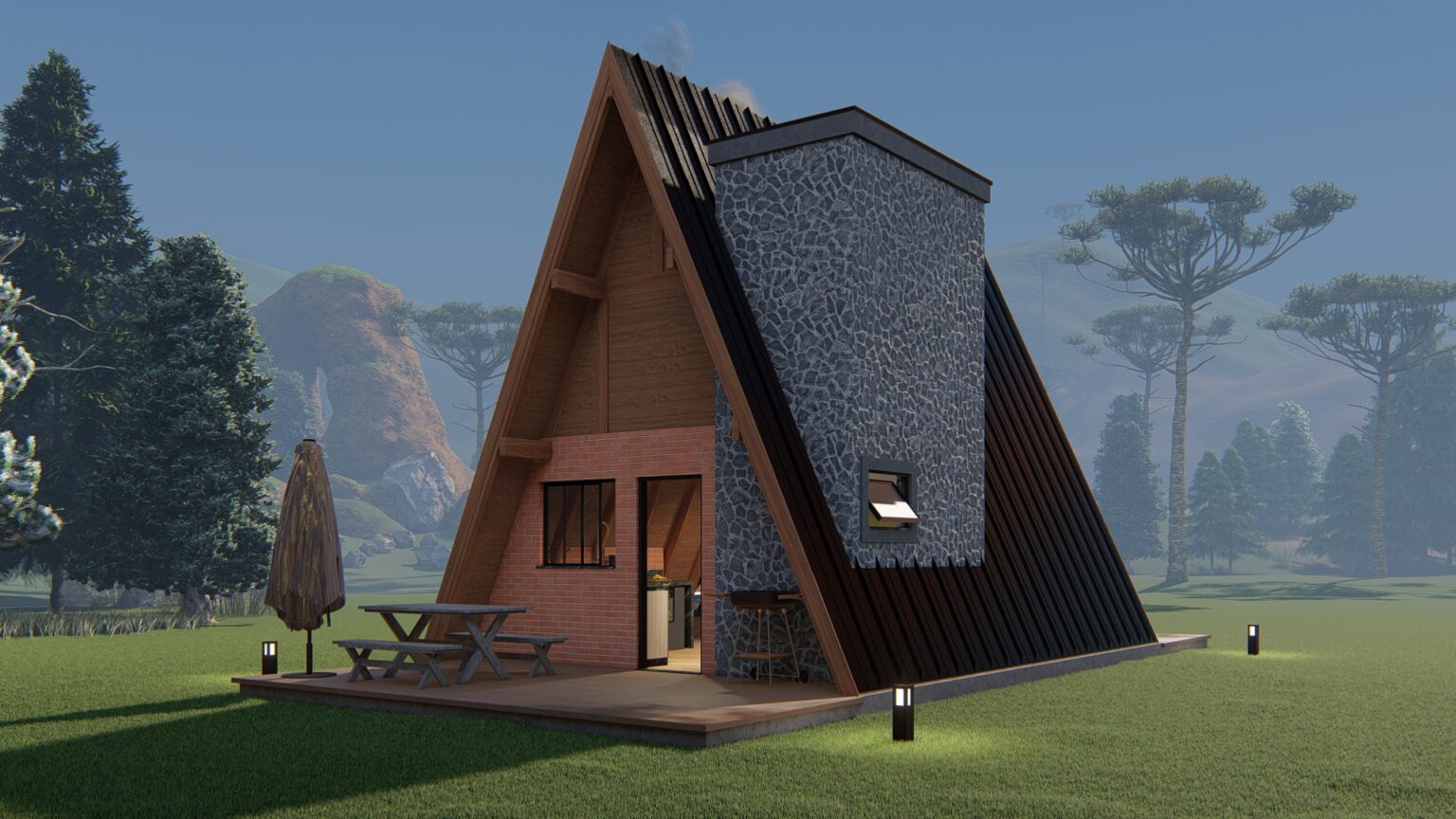 Projeto Chalé Alpino – Planta Pronta – Arquimobi – Arquitetura e Engenharia